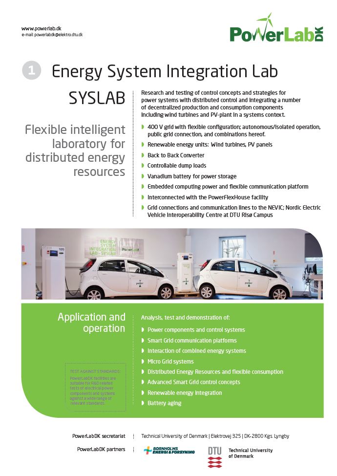 Energy System Integration Lab - SYSLAB - DTU Wind and Energy Systems